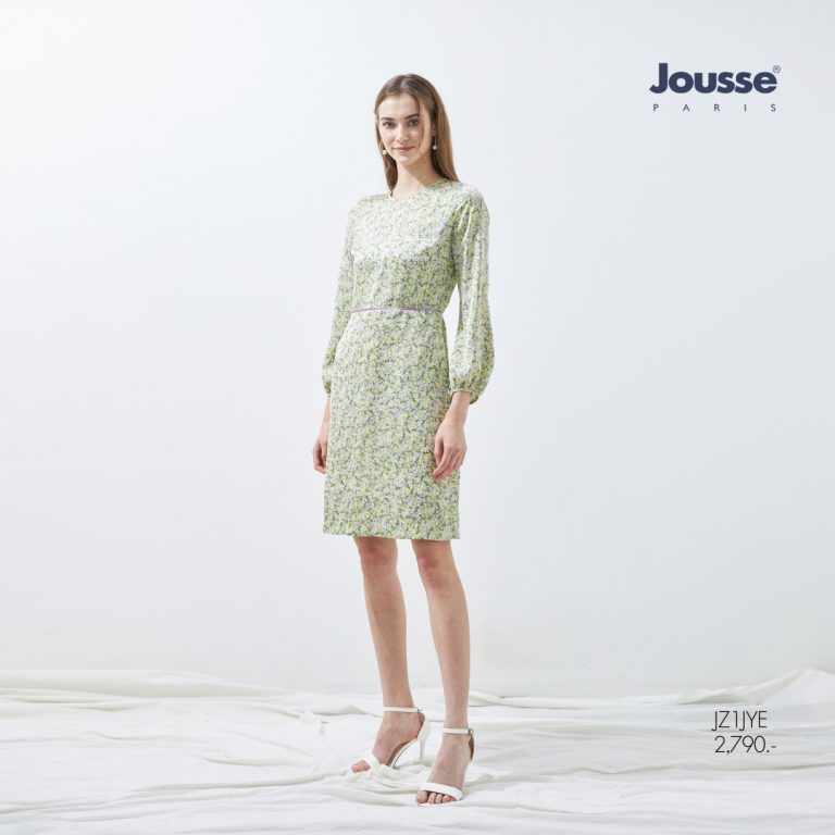 Jousse woman's dress Ivy Light Green | เดรส คอกลม แขนยาว แต่งขอบเอว สี ...