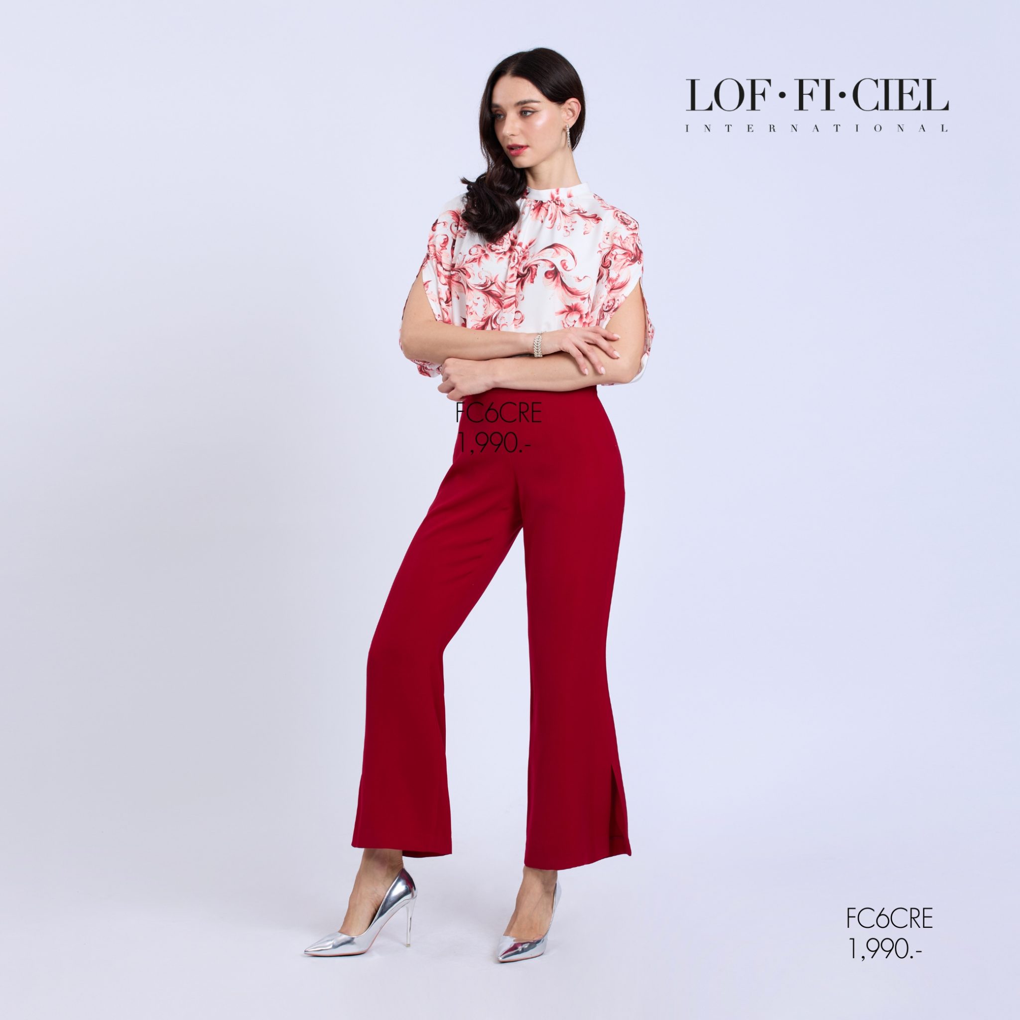 LOF-FI-CIEL Woman's blouse Red Imperial | เสื้อผู้หญิงแขนยาว สีแดง ...